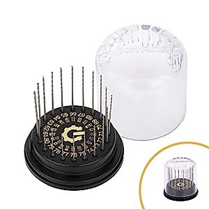 GYROS 20 PCS Mini Twist Drill Bit Set #61 to #80 w/Dome Storage Case, High-Speed Steel Wire Gauge Micro Drill Bits for Jewelry, Plastic, & Soft Metal | Small Drill Bits for Pin Vise & Rotary Tool