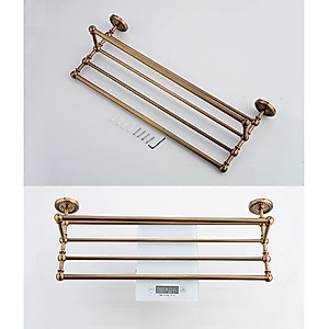 Towel Rack Antique Towel Rack Hanger, Copper Towel Rack, Bathroom Toilet Perforated Towel Rail, Bronze Towel Holder Towel Shelf