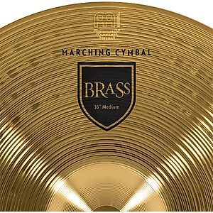 Meinl 16” Marching Cymbal Pair with Straps - Brass Alloy Traditional Finish - Made In Germany, 2-YEAR WARRANTY (MA-BR-16M)