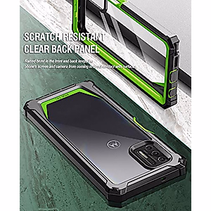 Poetic Guardian Series Case Designed for Motorola Moto G Stylus (2021), Full-Body Hybrid Shockproof Bumper Cover with Built-in-Screen Protector,Green/Clear