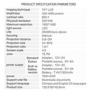 Mini Projector Led Portable Projector with HDMI Same Screen Projection Camper Apartment Essentials Classroom Must Haves Electronics for Men Tech Gadgets Birthday Gifts for Men Personalized Gifts