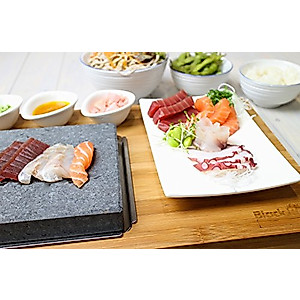 Black Rock Grill Steak On The Stone Set, Hot Rock Grill Table Top Lava Cooking Stone (One Gift Set)
