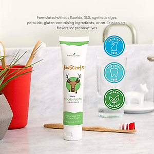 KidScents Slique Toothpaste by Young Living - 4 oz Tube - Gentle Dental Care for Kids - Premium Essential Oils - Citrus-Mint Flavor - Fights Plaque Removes Buildup and Stains - Fluoride and SLS Free