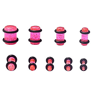 Oyaface 54PC Gauges Kit Ear Stretching 14G-00G Acrylic Spiral Tapers Plugs Body Piercing Set Pink