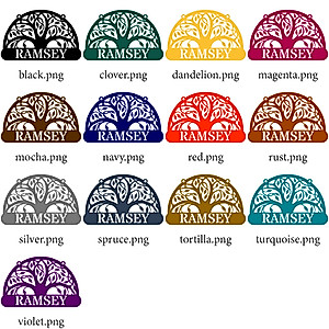 Personalized Tree of Life Hanging Metal Sign - Garden Flag Hanging Sign with Last Name - Custom Hanging Sign on Optional Adjustable 34-50" Pole for Outdoors Porch, Driveway