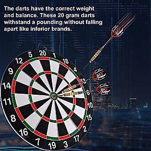 UNIKOO Darts Metal Tip Set, 12 Pcs Professional Steel Tip Darts with Aluminum Shafts and Brass Barrels, 20/22 Grams Metal Darts with Detachable Tips, Extra Soft Dart Tips, Flights, Sharpener Tool Kit