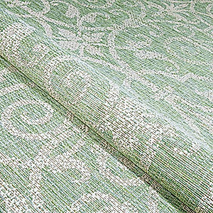 Couristan Monaco Summer Quay Indoor/Outdoor Area Rug, 3'9" x 5'5", Ivory/Light Green