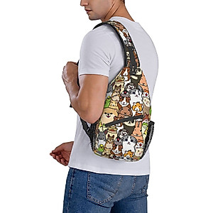 Yamegoun Moth and Butterfly Sling Bag Women Men Crossbody Backpack Shoulder Bag Unisex for Travel Casual Hiking with Adjustable Strap