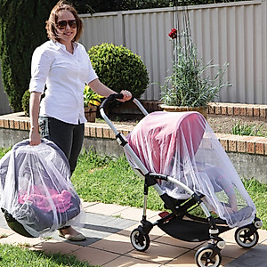 Dreambaby Travel System Baby Mosquito Net Protection Cover - for Pram, Pushchairs, Buggy, & Carry Cot - with Fine Soft & Elastic Mesh Netting - Model L275