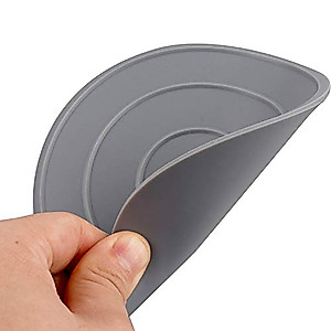 Hibbent 4 Pack Bath Tub Stopper, Flat Suction Sink Stopper Rubber Silicone Shower Drain Bath Plug Stopper for Kitchen, Bathroom and Laundry Sink (White-Grey)