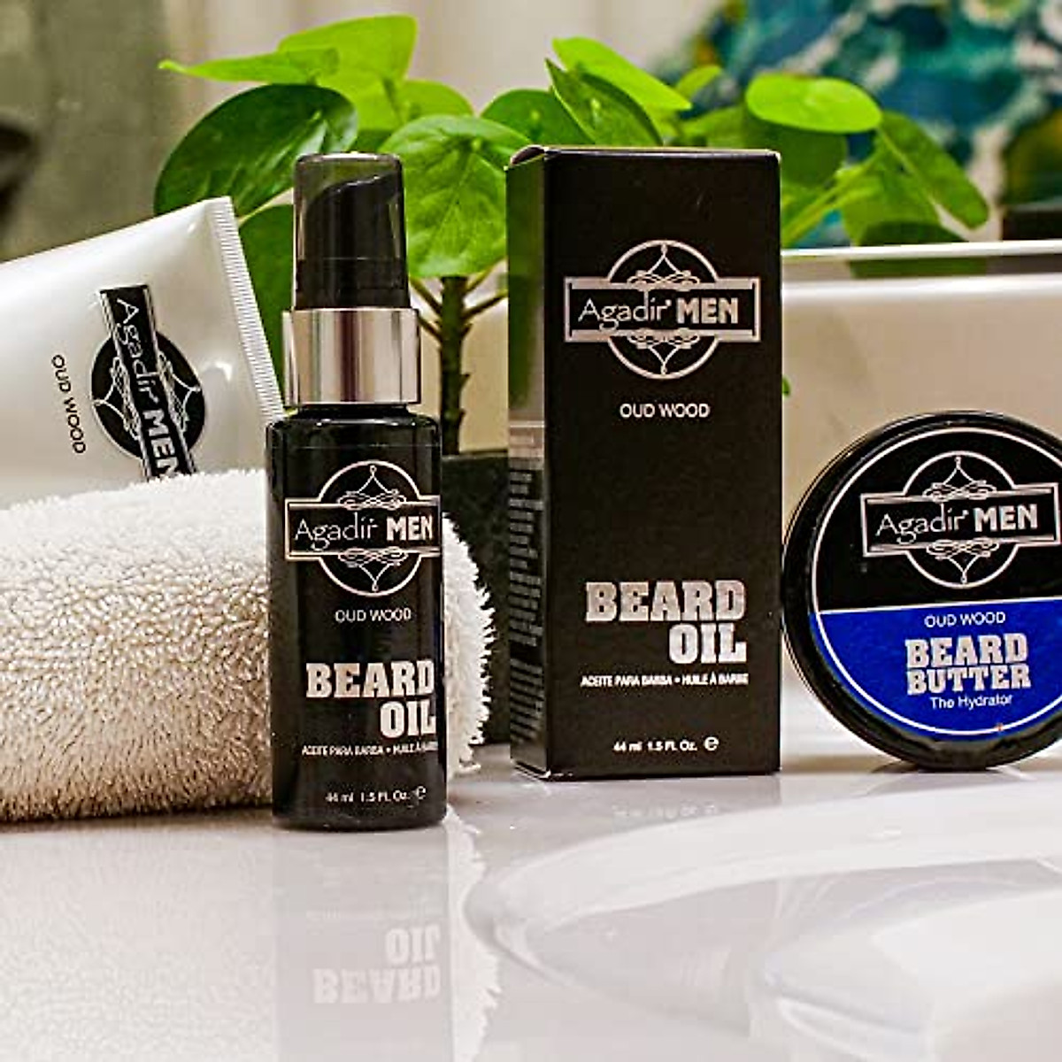 AGADIR Oud Wood Beard Oil, 1.5 Fl Oz