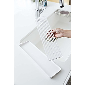 YAMAZAKI Sink Home Glass Plastic | Drainer Tray, One Size, White