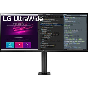 LG 34WN780-B 34" 21:9 UltraWide QHD 3440x1440 Ergo IPS HDR Monitor Bundle with 2X Deco Gear 6FT 4K HDMI 2.0 Cable, Screen Cleaner and 6-Outlet Surge Adapter with Night Light