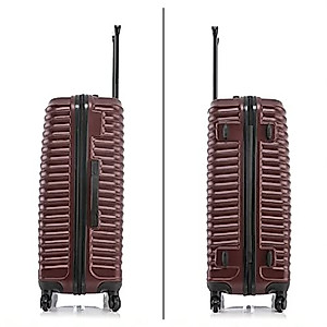 DUKAP ADLY Luggage with Spinner Wheels | Durable Lightweight Hardshell Suitcase,Travel Sets with Handle and Trolley | (20in, 24in, 28in) 3 Piece Luggage Set | Wine