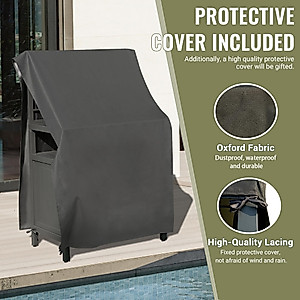 Domi Outdoor Kitchen Series, Modular Kitchen Island Counter with Whole Aluminum Finish & Shelf & Wall Hanging & Countertop & Storage Box & Cover, BBQ Grill Table for Deck Patio, Dark Gray