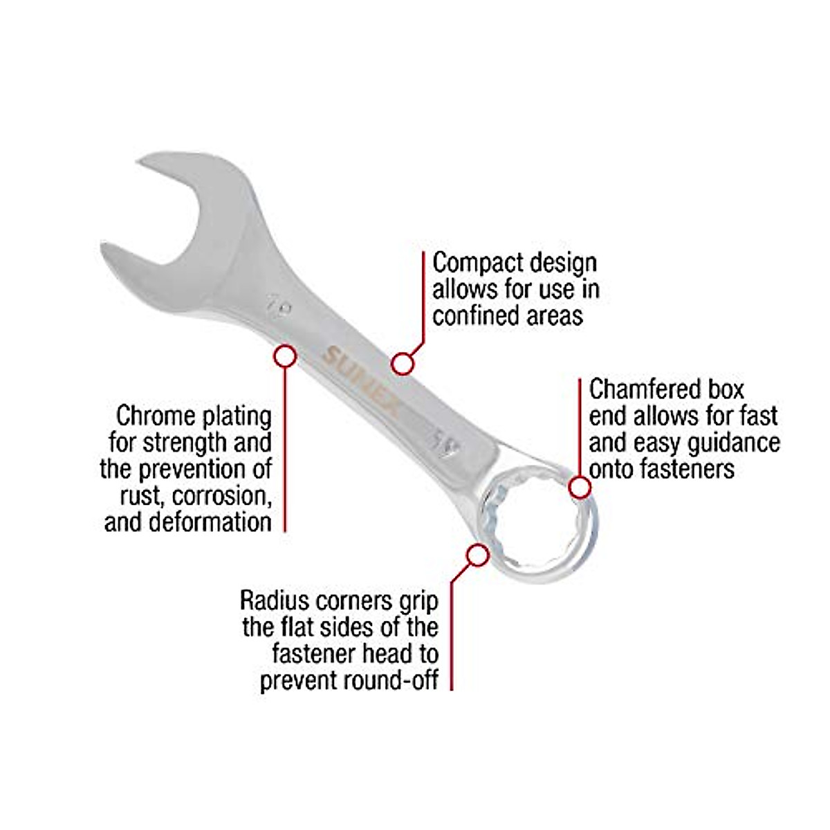 Sunex 9930M Metric Stubby Combination Wrench Set, 10-Piece