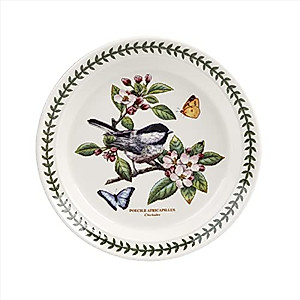 Portmeirion Botanic Garden Birds Collection Salad Plates | Set of 6 Plates 8.5 Inch with Assorted Bird Motifs | Made of Earthenware | Dishwasher and Microwave Safe | Made in England