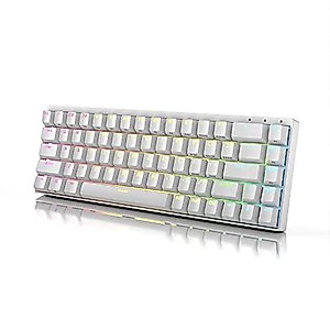 Durgod Hades 68 RGB Mechanical Gaming Keyboard - 65% Layout - Cherry Profile - Doubleshot PBT - USB Type C - Aluminium Chassis (Gateron Brown, White)