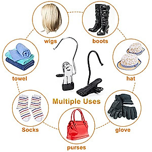 Boot Hangers, 16 Pack Hanging Clips, Heavy Duty Clothes Pins, Hanging Clips Hook, Boot Hangers for Closet, Laundry Hooks with Clip, Boot Hangers for Tall Boots, Boot Clips for Hanging, Hook Clips