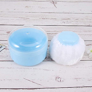 Body Puff Body Puff 2pcs Large Body Puff Blue Puff Box Talcum Puff Case for Women Girls Body Body Container