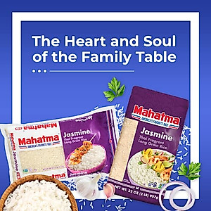 Mahatma Jasmine Rice, 2lb Bag of Rice, Thai, Indian, or Cambodian Fragrant Flavored Rice, Stovetop or Microwave Rice