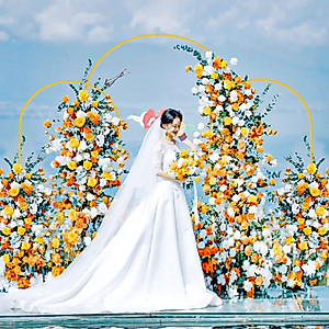 Asee'm Arch Backdrop Stand Set of 3 Gold Metal Arched Frame (7.2FT, 6FT, 6FT) for Wedding Parties Birthday Ceremony Graduation Anniversary Baby Shower Floral Background Decoration