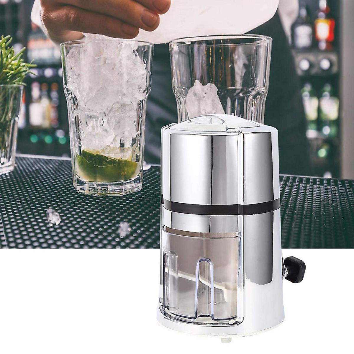 Luvitory Ice Crusher Machine for Home, Crushed Ice Maker, Easy to Use Shaved Ice Machine for Ice cube Drinks