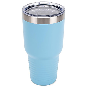 100 North, Polar Camel, United States National Parks, Blue 30 Ounce, Stainless Steel, Vacuum Insulated Travel Tumbler Mug With Clear Lid, Yellowstone Adventures