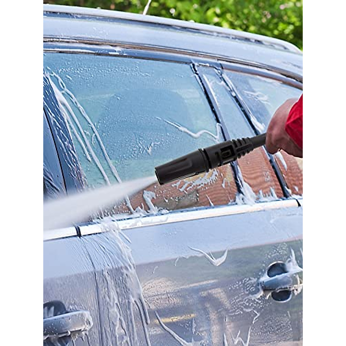 AB1 Brushless Cordless High Pressure Car Washer Car Water Tool Reusable Portable Car Washer Spray Car Wash Pressure Cleaner Adjustable Cleaning Machine for Car Garden Washing AB1(blue)