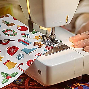 20 Pieces Christmas Cotton Fabric Bundles Sewing Square Christmas Tree Patchwork Precut Snowflake Printed Fabric Scraps for DIY Sewing Quilting Christmas Dress Apron Crafts (10 x 10 Inch)
