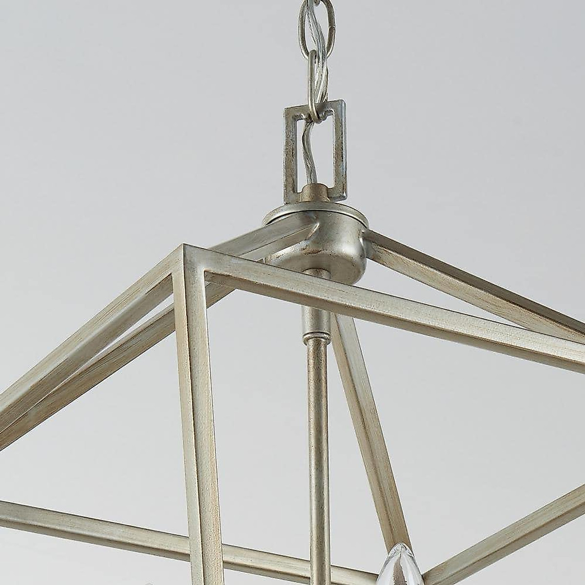 Home Decorators Collection Weyburn 4-Light Antique Silver Leaf Caged Chandelier