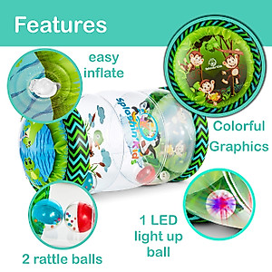 Splashin'kids Infant Toys Beginner Crawl Along Game Ball Drop Maze Tummy Time Activity Center Early Development Jumbo Roller Rattle Toy Baby Toys for 6 Months 1 2 3 Year olds Watch Video