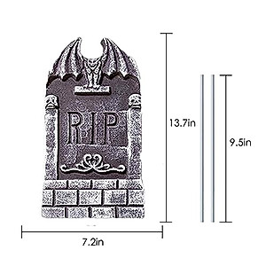 HUREDF Halloween Decoration Outdoor Yard Tombstone: 5 Pack Foam RIP Graveyard Headstones - Graves Scary Gravestones Vintage Yard Signs Lawn Cemetery Decor Outside