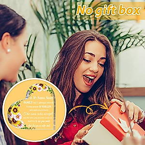 My Bonus Sister Gifts Sister Gift Heart Keepsake and Paperweight from Sister Brother Clear Acrylic Sister in Law Gift for Women Friendship Gift for Women Friend Sister Birthday Wedding (Heart Style)