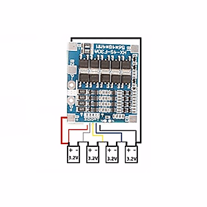 NOYITO 30A 4S 3.2V Lithium Iron Phosphate Battery Protection Board 12.8V with Balance Over-Current Over-Charge Over-Discharge Protection