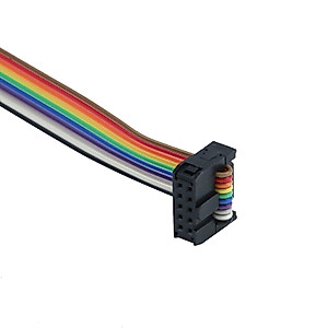Antrader 60CM 10Pin USB ASP ISP JTAG AVR Wire 10P IDC 1.27mm Pitch Rainbow Flat Ribbon Data Cable Download Wire 2.54mm FC Dual Row Female to Female Sockets 6 Pieces
