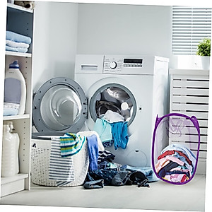 VILLFUL Foldable Mesh Laundry Basket Hamper with Easy Open Design for College Dorms Portable Clothes Storage with Carry Handles and Side Pocket for Convenience