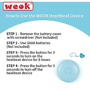 WEOK Heartbeat Puppy Toy - Comfort Cuddler Pillow, Dog Anxiety Relief Calming Aid,Heartbeat Stuffed Toy for Dogs,Puppy Heartbeat Toy Sleep Aid,Dog Heartbeat Toy for Pet