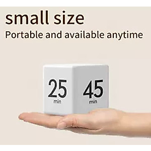 Cube Timer, Productivity Boost, Kitchen Timer, Kids Timer,Workout Flip Timer Classroom for StudyTime, ADHD Productivity Timer, Schedule Countdown Management Settings 15 20 30 60 Minutes-White