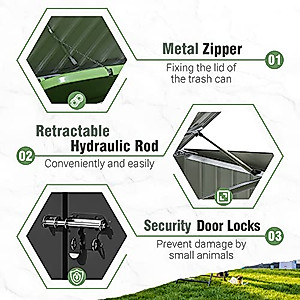 Greesum Metal Outdoor Storage Shed, Steel Utility Tool Shed Storage House with Door & Lock, 5.8' * 3.3' Metal Sheds Outdoor Storage for Trash Can, Black