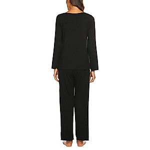Ekouaer Women's Pajama Set Long Sleeve Pj Sets Two Piece Loungewear Soft Pajama Top and Pants Pjs Sleepwear