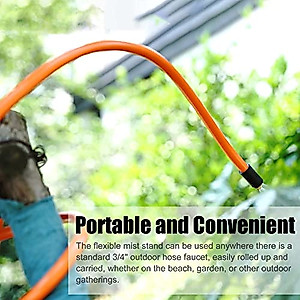 FUNJEE Flex Cobra Portable Mist Stand, Mist Sprinklers for Outdoor Cooling, Patio Misting System, Garden Cooling system, 6.2 FT (1, Yellow)