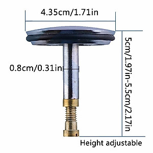 43mm Bathtub Drain Stopper Kitchen Sink Strainer Bathroom Shower Drain Sink Drains Pop-Up Plug Replacement