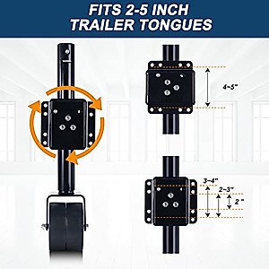 FZZD 2000lbs Trailer Jack with Wheel, Heavy Duty Swivel Boat Trailer Jack, 12" Lift, for RV Boat