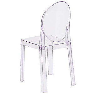 Flash Furniture Revna 4 Pack Revna Ghost Chair with Oval Back in Revna Transparent Crystal