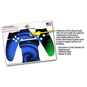 WraptorSkinz Skin Wrap compatible with Sony PS5 DualSense Controller Alecias Swirl 01 Blue (CONTROLLER NOT INCLUDED)