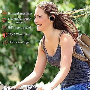 Luisport Open Ear Headphones Noise Cancelling Headphones Workout Headphones Wireless Headphones Bluetooth Earbuds Wireless Earbuds Bluetooth Wireless Earphones (F2-Black)