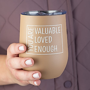 DIVERSEBEE Inspirational Gifts for Women, Men, Best Friend, Mom, Sister, Wife, Girlfriend, Boss, Coworker, Nurses, Thank You Encouragement Birthday Wine Gifts,Insulated Wine Tumbler with Lid (Latte)