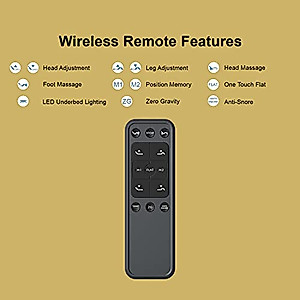 Irvine Home Collection King Adjustable Bed Base - Dual Massage - USB Ports - Zero Gravity - Underbed Light - Wireless Remote - Zero Gravity - Anti Snore - Memory Positions - Zero Clearance