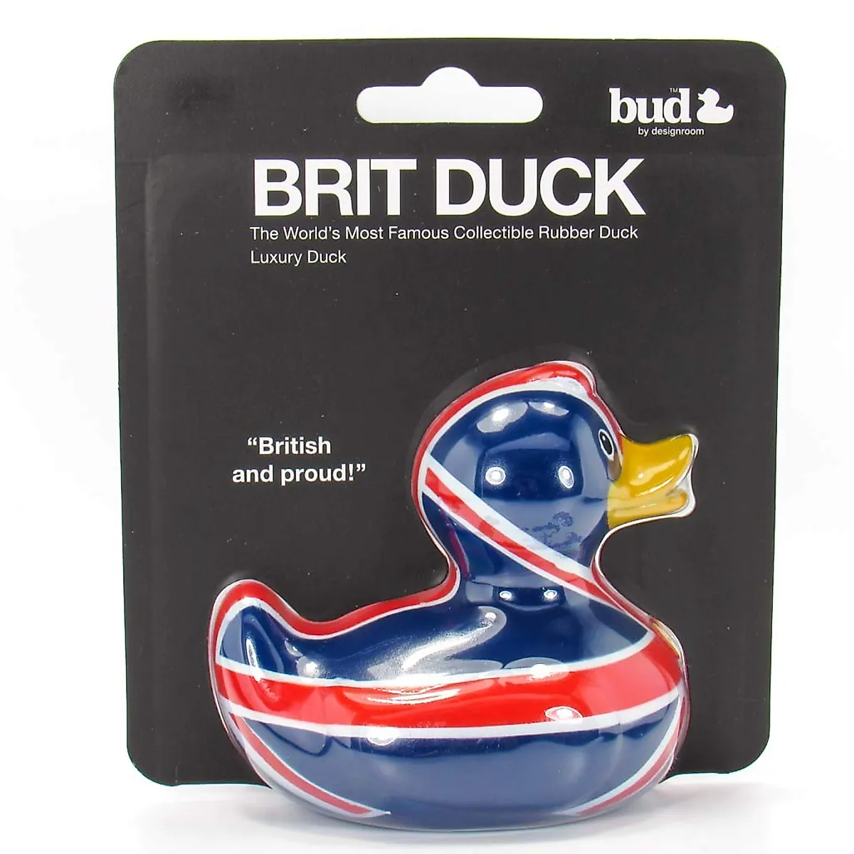 Brit Rubber Duck Bath Toy by Bud Duck | Elegant Gift Packaging - British and Proud! | Child Safe | Collectable
